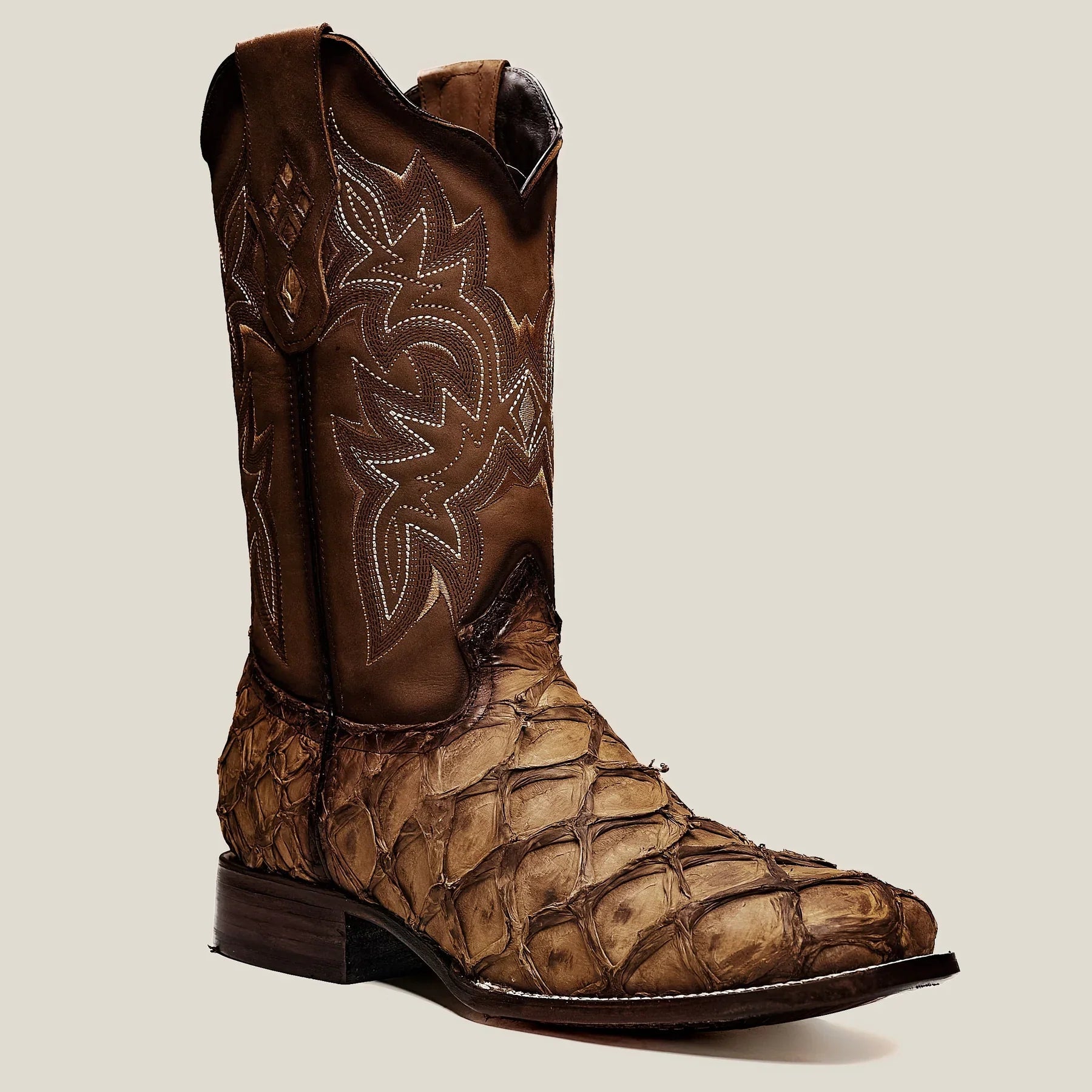 Monster Fish Pirarucu Cowboy Boots – Exotic Pirarucu Leather Boots ...